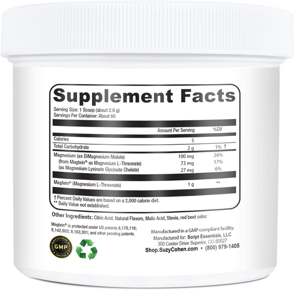 Script Essentials | MagFocus ™ Magnesium Threonate Powder - Suzy Cohen