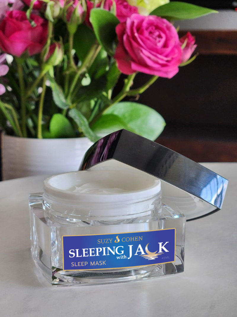 Sleeping with Jack Sleep Mask for nighttime skin repair & rejuvenation ...
